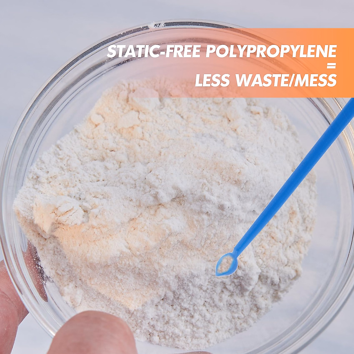 PEKYBIO Micro Scoops Disposable Polypropylene Measuring Spoons 100pcs Plastic Transfer Scoops, 2-12 mg Capacity, BPA-Free & Static Free Sample Scoop for Powders and Lab Work