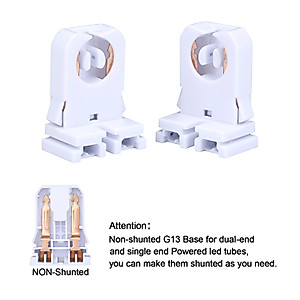G13 T8 Bi-pin Socket Tombstone Lamp Holder Non-shunted Turn Type JOMITOP for LED Fluorescent Tube Replacement(NO Wire) 50 Pack