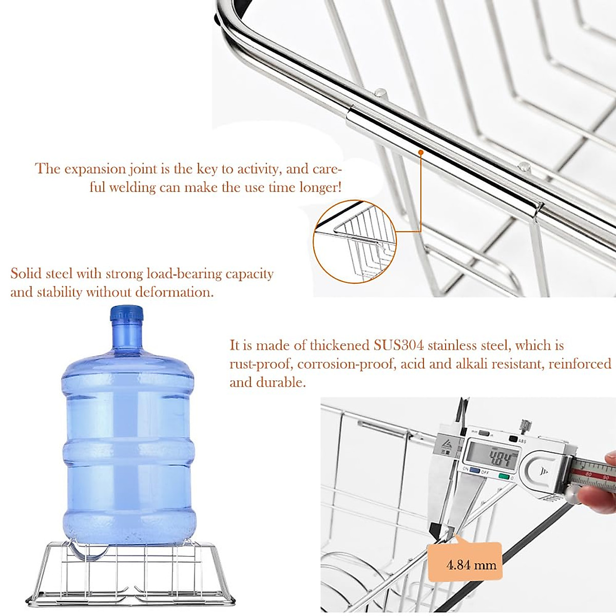 YEECOPON Dish Rack in Sink, Expandable Over The Sink Dish Drying Rack with Utensil Holder and Silicone Drainage pad (Large + 16" Silicone pad)