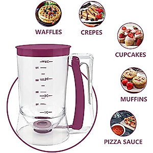 Toparad Pancake Cupcake Batter Dispenser, Bakeware Maker with Measuring Label, Perfect Baking Tool for Cupcakes, Waffles, Muffin Mix, Cake or Any Baked Goods
