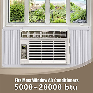 tangchen Window Air Conditioner Side Panels with Frame, Room AC Accordion Filler Curtain Kit Replacement, Adjustable Insulation AC Side Panel for Preventing Heat Noise