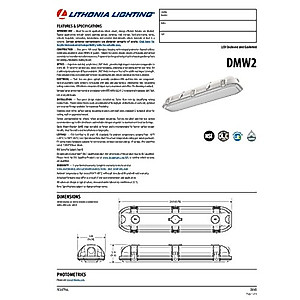 Lithonia Lighting DMW2 L24 4000LM AFL MD MVOLT GZ1 50K 80CRI Wet Location 2-Foot Vapor Tight Luminaire