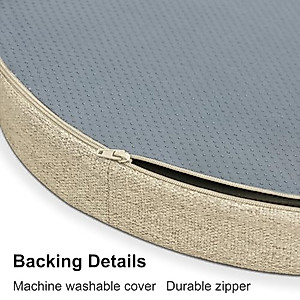 Shinnwa Chair Cushions with Ties for Dining Chairs [17 x 16.5 Inches] Non Slip Kitchen Dining Chair Pad and Seat Cushion with Machine Washable Cover Set of 4 - Natural Linen