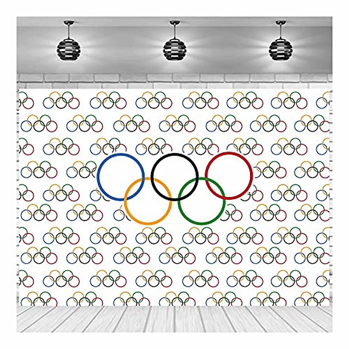 XLL Olympic Sport Theme Photography Background Vinyl Olympic Rings International Banner for Sports Party Photo Backdrops 5x3ft Countries for Classroom Garden Grand Opening Sports Clubs Party Supplies