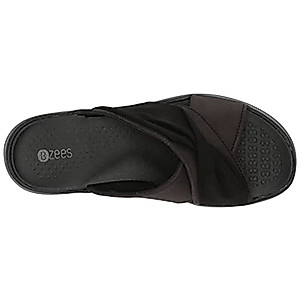 BZees womens Take Bow Slide Sandal, Black, 8 US