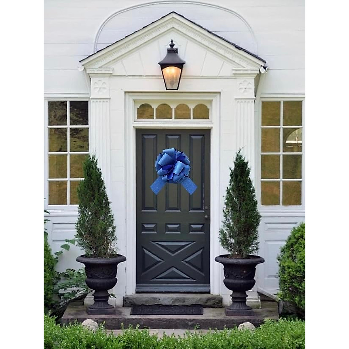 1PC Giant Blue Pull Bow for Gift Wrapping, 14" Glitter Large Bow, (Pack of 1, 14 Inches) Instant Car Bow for Appliances, Bike, Sparkling Big Bow for Birthday Presents Wedding Decoration (Blue)