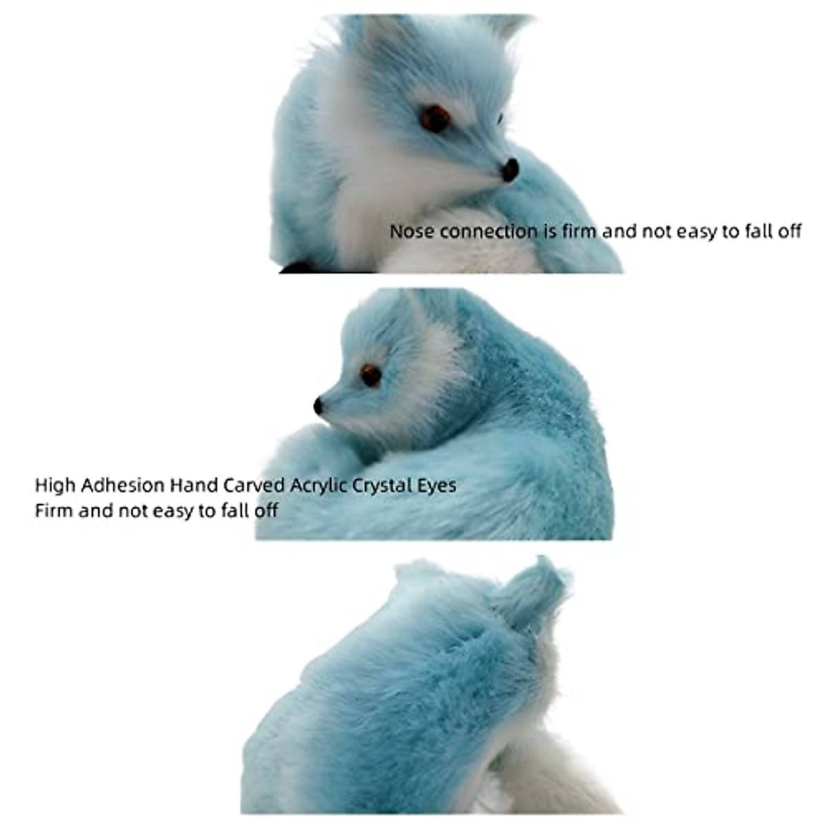 DZYUZK-Fox Toy Children's Simulation Blue Fox Cute Realistic Plush Doll Blue Fox Plush Toy