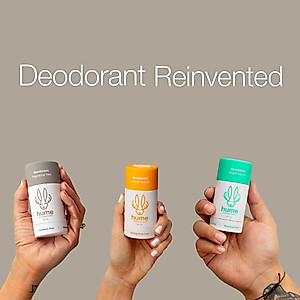 Hume Supernatural Aluminum Free Deodorant for Women & Men - Safe for Sensitive Skin - Probiotic, and Plant-Based - Long-Lasting Moisture Absorbing - Clean and Effective, Fragrance Free - 1-Pack