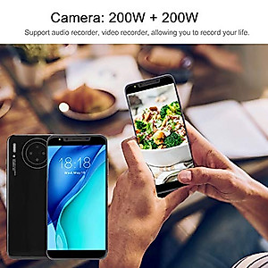 Dilwe M30PLUS 5.72in Smartphone, International Version 3G Smart Phone, 512MB + 4G Memory Dual SIM+Memory Card Slot Cell Phone for Android System(Black)