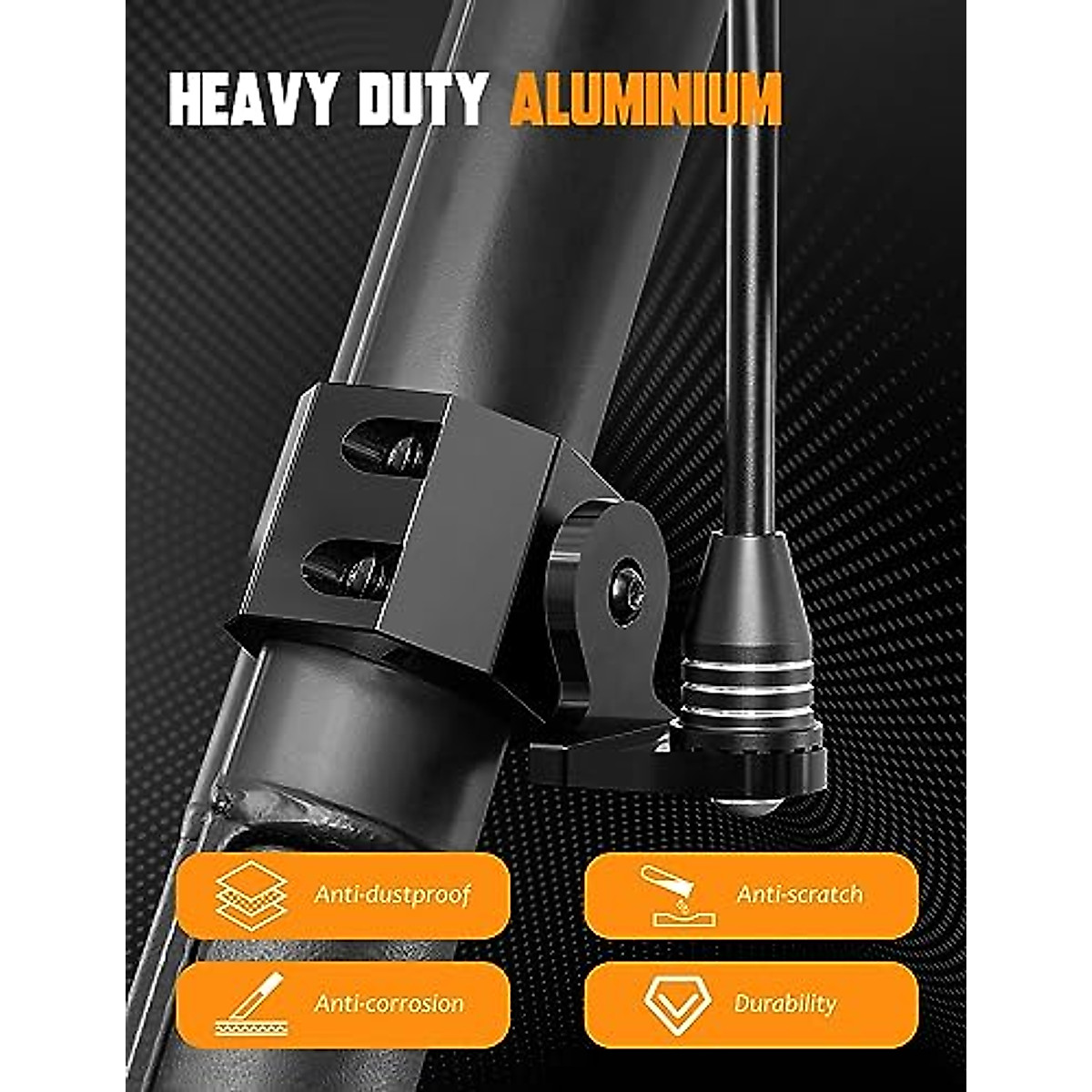 UTV Whip Mount for Polaris Ranger, 360°Adjustable Heavy-Duty UTV Whip Mounting Bracket for Polaris Ranger General Can am Defender Commander 2021+ Maverick Trail/Sport Work for Pro-fit Cage（1 Pcs）