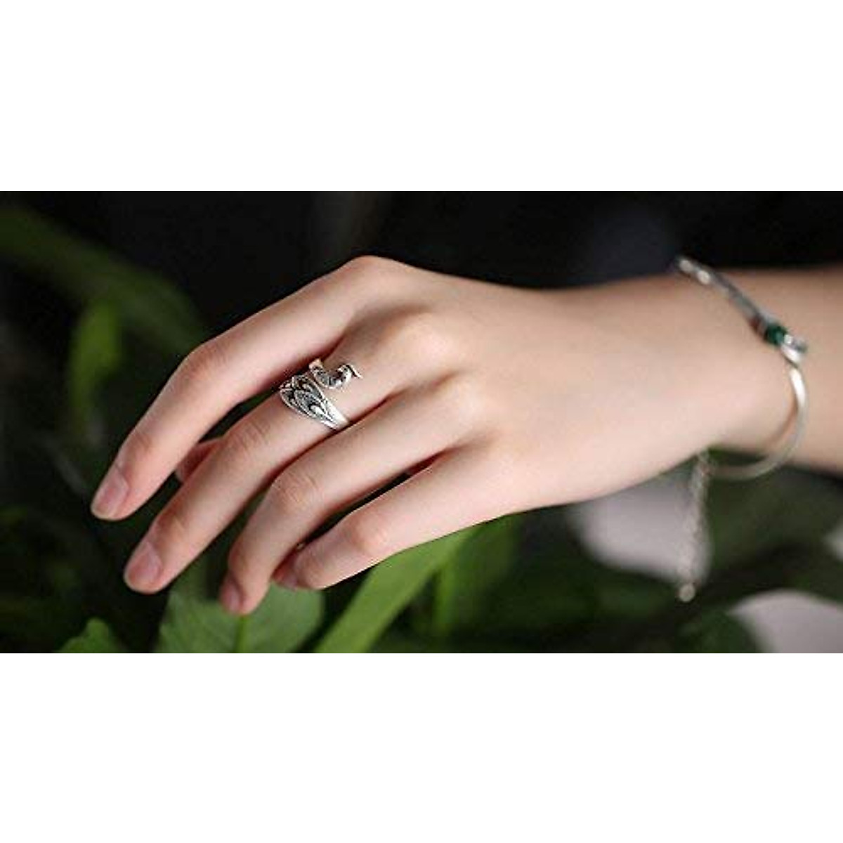 Helen de Lete Vintage Phoenix Wonder Bird 925 Sterling Silver Adjutable Ring