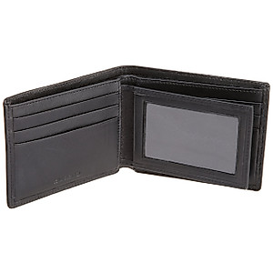 Perry Ellis Portfolio Men's Park Avenue Leather Wallet With Passcase, Black, One Size