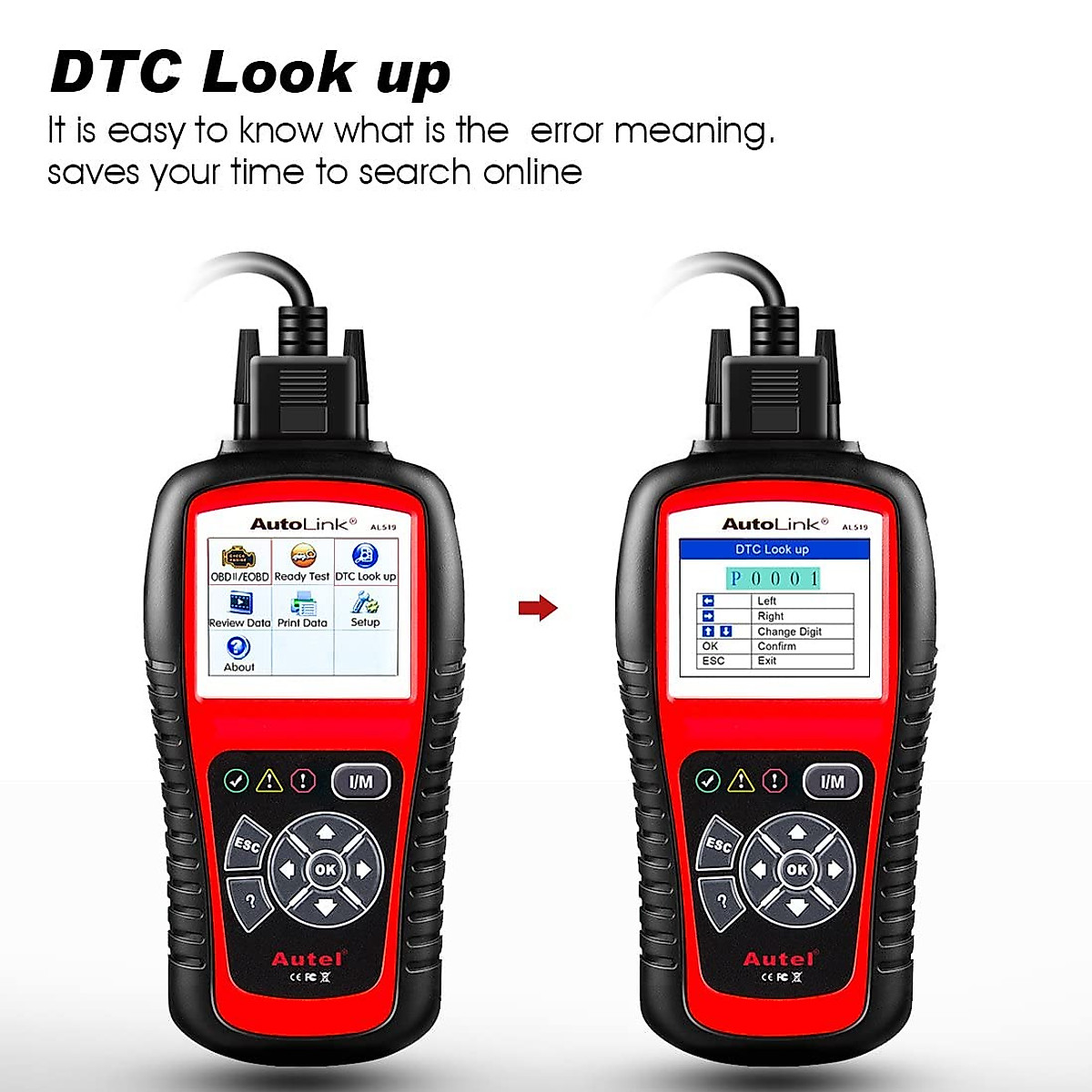 Autel AL519 OBD2 Scanner, 2025 Newer Professional Mechanic OBDII & CAN Car Diagnostic Code Reader Tool for Check Engine Light, One-Click Smog Check, DTCs Lookup, Upgraded Ver. of AL319/ MS309