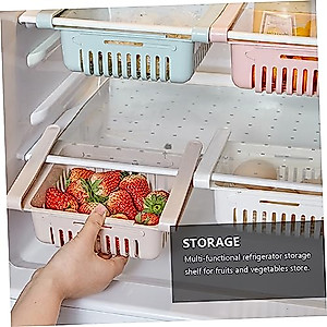 Amosfun 4pcs Storage Rack Fridge Space Saver Drawers Pallet Racking Refrigerator Out Bin Sliding Refrigerator Drawers Refrigerator Containers Pull Out Fridge Drawer Vegetable Pp Fruit Box