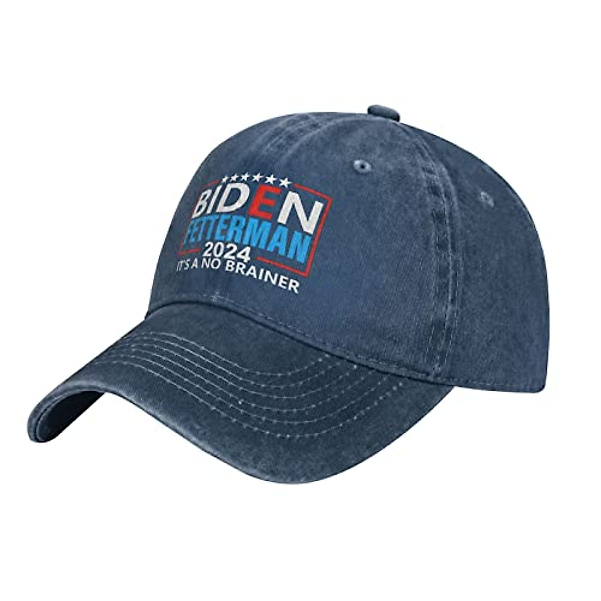 Biden Fetterman 2024 It's A No Brainer Cap Biden Fetterman Political Humor Hat for Women Funny 2024 hat for Men Father Gift Navy Blue