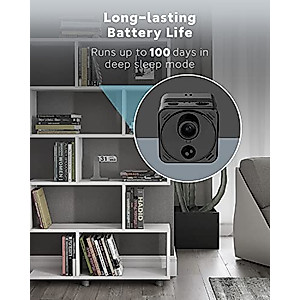 4K Mini Spy Camera WiFi Hidden Wireless Nanny Cam Small Indoor Home Security Secret Cameras Tiny Micro Surveillance Camera with Night Vision AI Human Detection PIR Long-Lasting Battery Life