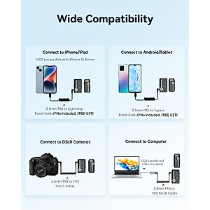 Hollyland Lark M1 Wireless Lavalier Microphone with Noise Cancellation, 656ft Transmission,8H Battery Life, Compact Wireless Lapel Microphone System for DSLR Cameras/iPhone/Android/Live Streaming