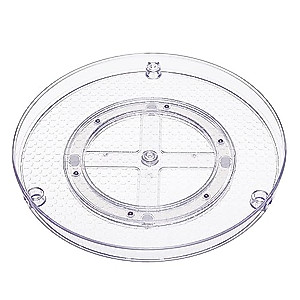 Amazon Basics 2 Tier Clear Lazy Susan Turntable Organizer, 12-Inch