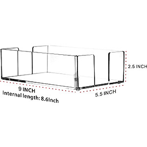 Cq acrylic Clear Napkin Holders for kitchen,Guest Towel Basket,PaperTowel Holder in Clear,Cocktail and Guest Napkin Holder,9 Inch