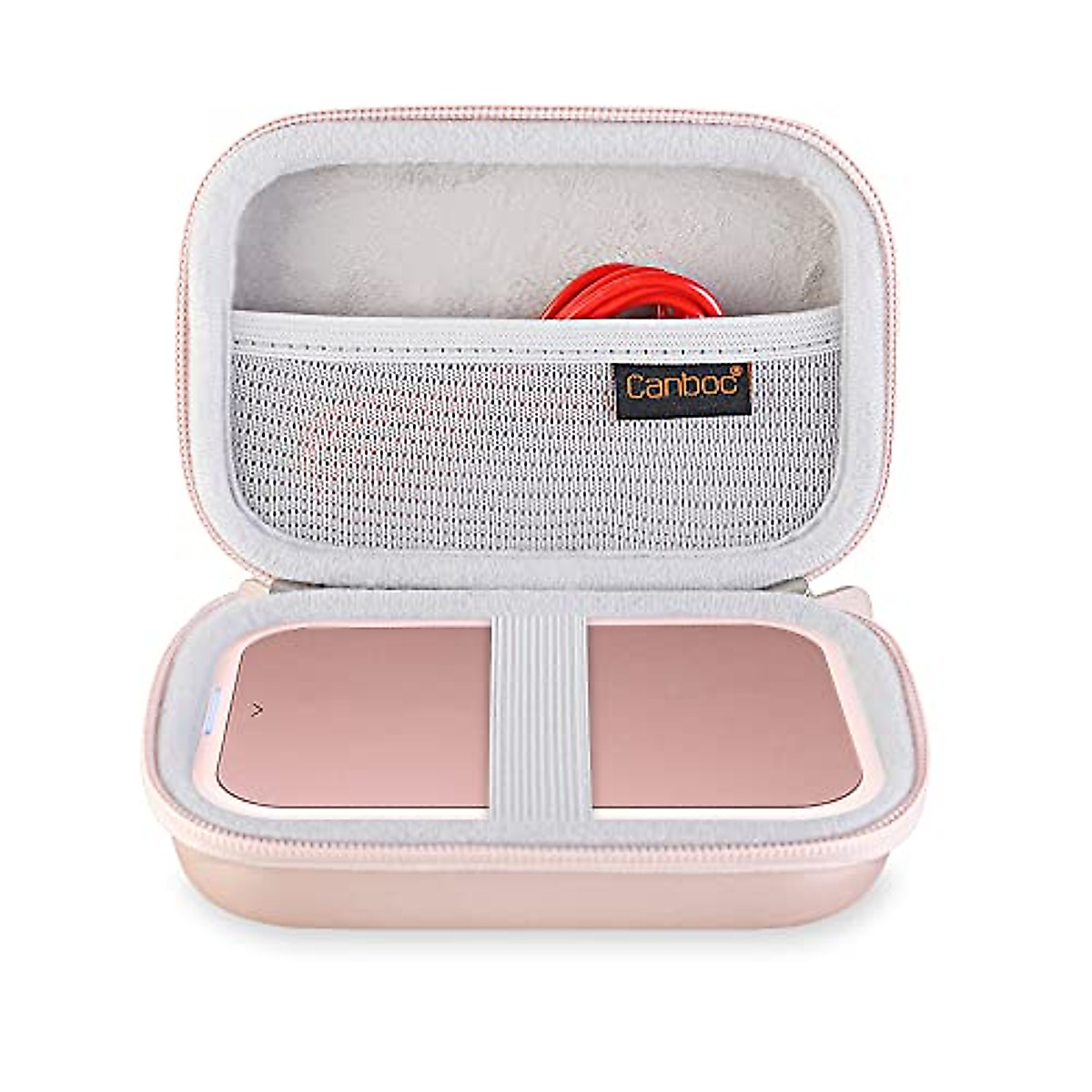 Canboc Hard Case for Canon Ivy Mini/Canon Ivy 2 Mini/Canon Ivy CLIQ+2 CLIQ 2 CLIQ+ Photo Printer Mobile Wireless Bluetooth Instant Camera Printer, Mesh Bag fit Photo Paper and Cable, Rose Gold