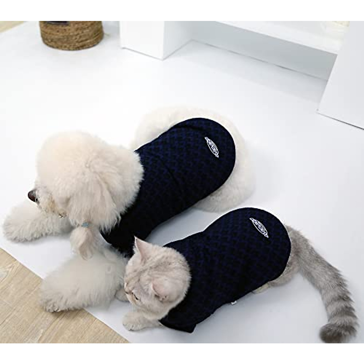 MESHEEN Elegant Premium Dog Shirt for Puppy and Cat Made of Soft Breathable Stretch Customized Fabric, Dog Clothes Use Mid Collar Short Sleeve Design Make Your Pet More Cute and Fashion