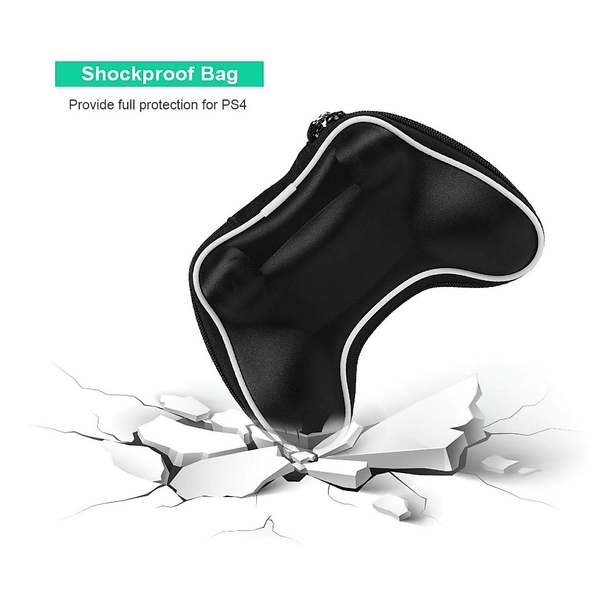 Kuuleyn PS4 Controller Travel Bag, Gaming Console Bag, PS4 Gamepad Storage Case, Shockproof Travel Bag Portable Storage Case Fit for Playstation 4 PS4 Controller Gamepad Black