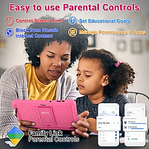 Contixo Kids Tablet, K102 Tablet for Kids and Tablet Sleeve Bag Bundle,10-inch HD, Ages 3-7, Toddler Tablet with Camera, Parental Control, Android 10, 64GB, WiFi, Learning Tablet for Kids - Pink