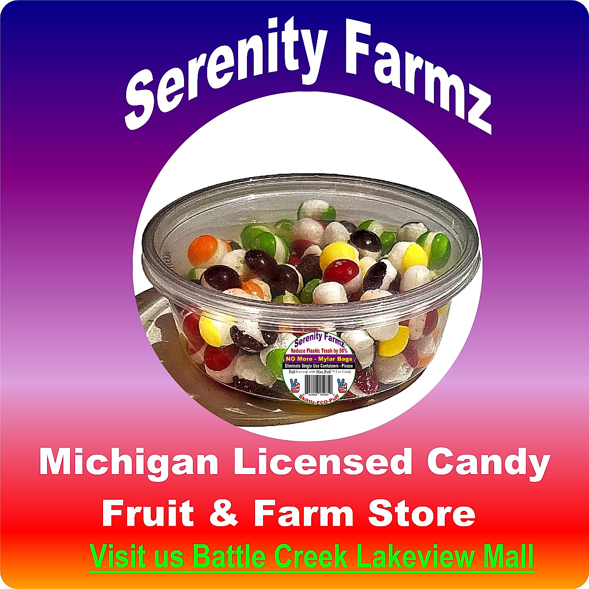 Serenity Farmz Freeze Dried Eco Puff Candy Hand Crafted Small Farm 3 oz Packaging May Vary