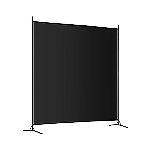 Carivia Single Large Panel Room Divider, 6 Ft Tall Privacy Screen Room Divider,Freestanding Room Partition Wall Divider,Lightweight Room Divider Screen for Home Office,69''W x 70''H, Black
