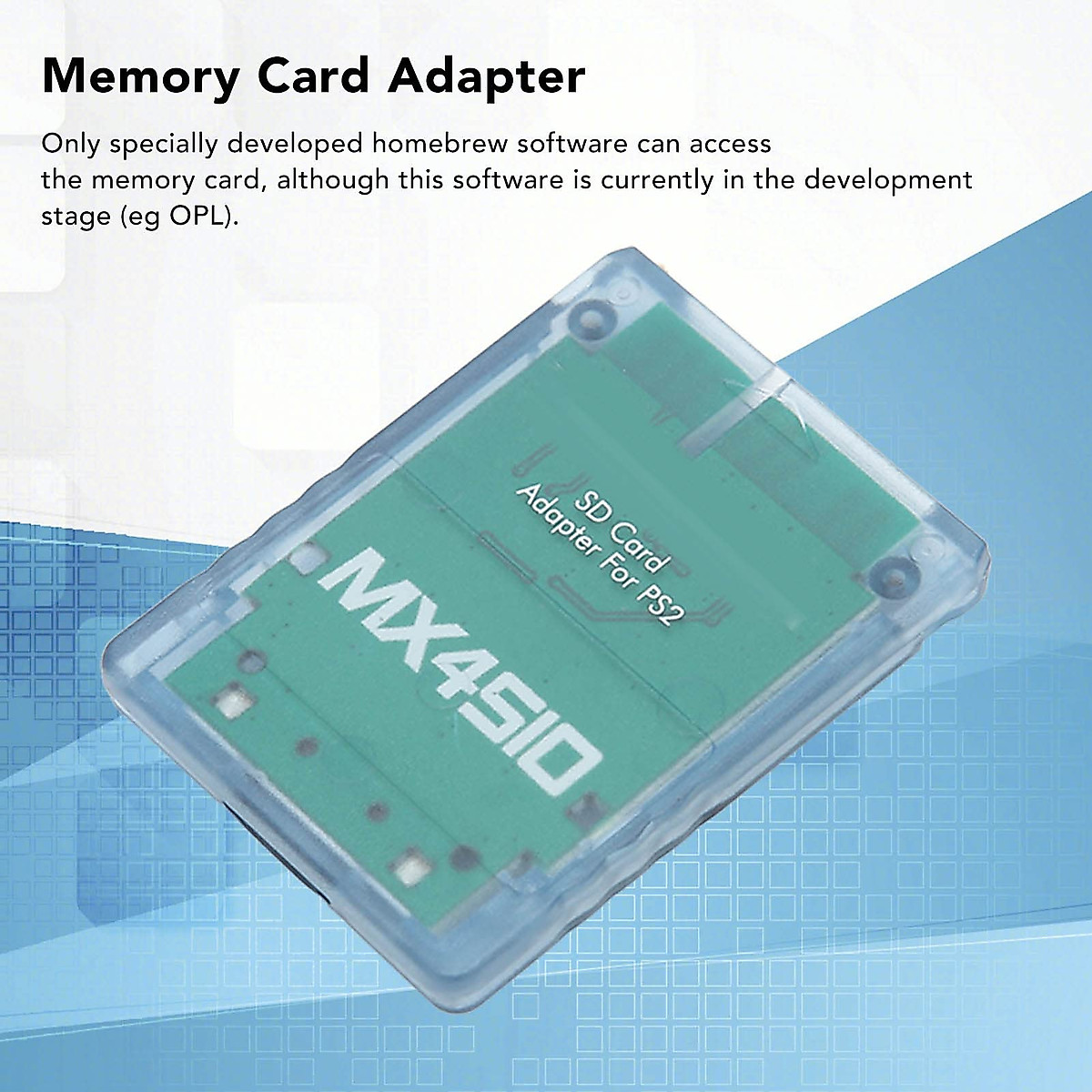 MX4SIO SIO2SD TF Reader Adapter for PS2, Not a Memory But a Adapter, Replacement Memory Reader Adapter for PS2(Blue)