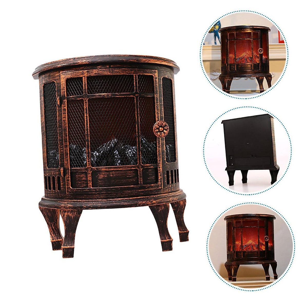 Abaodam Fireplace Corner Adornment Decorative Lamp Living Room Decoration Powered Rhythm for Party