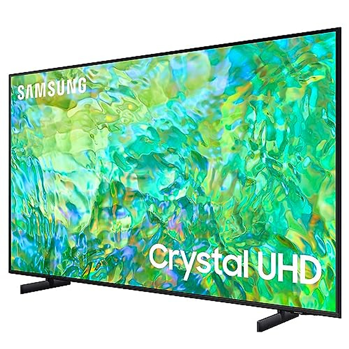 SAMSUNG UN55CU8000 55 inch Crystal UHD 4K Smart TV (2023) Bundle with Monster TV Full Motion Wall Mount for 32"-70" with 6 Piece Sound Reactive Lighting Kit