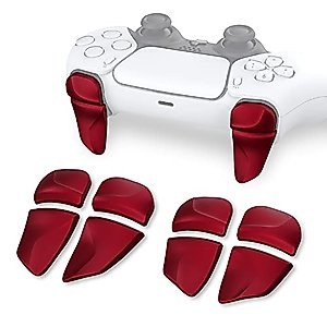 PlayVital Blade 2 Pairs Shoulder Buttons Extension Triggers for ps5 Controller, Game Improvement Adjusters for ps5 Controller, Bumper Trigger Extenders for ps5 Edge Controller - Scarlet Red