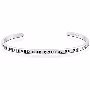MantraBand Bracelets - Inspirational Engraved Adjustable Mantra Band Cuff Bracelet - Silver color - Gifts for Women