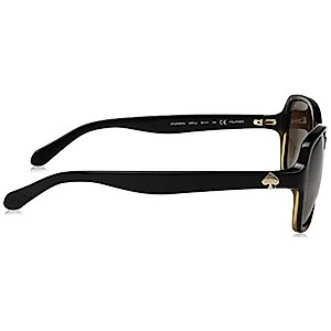 Kate Spade New York Women's Ayleen Rectangular Sunglasses, Black Havana, 56 mm