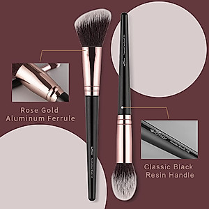 Anmor Contour and Highlighter Brush Set, Premium 2PCs Blush Bronzer Face Makeup Brush Kit, Perfect for Cheek Nose Blending Contouring