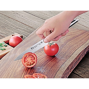 Cangshan X Series German Steel Forged Serrated Utility Knife, 5", Silver