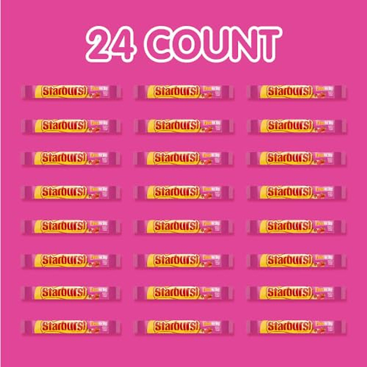 STARBURST FaveREDS Chewy Candy Bulk Pack, Full Size, 2.07 oz (Pack of 24)