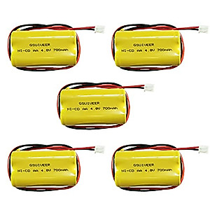 GSUIVEER BL93NC487 BL93NC484 BAA48R Ni-Cd 4.8V 700mAh Exit Sign Emergency Light Battery Replacement (5 Pack)