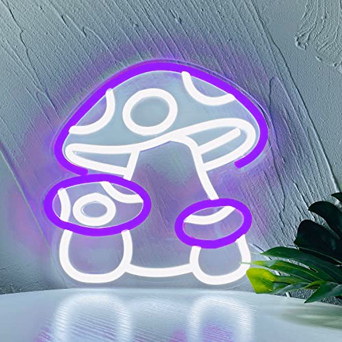 Mushroom Neon Sign Mushroom Decor Dimmable LED Neon Light Wall Art for Kids Room Decor Bedroom Wall Sign USB Operated Mushroom Lamp Light Up Sign Teen Room Decor Game Room Streamer Accessory (3 Purple Mushroom)