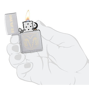 Zippo RAM Satin Chrome Pocket Lighter