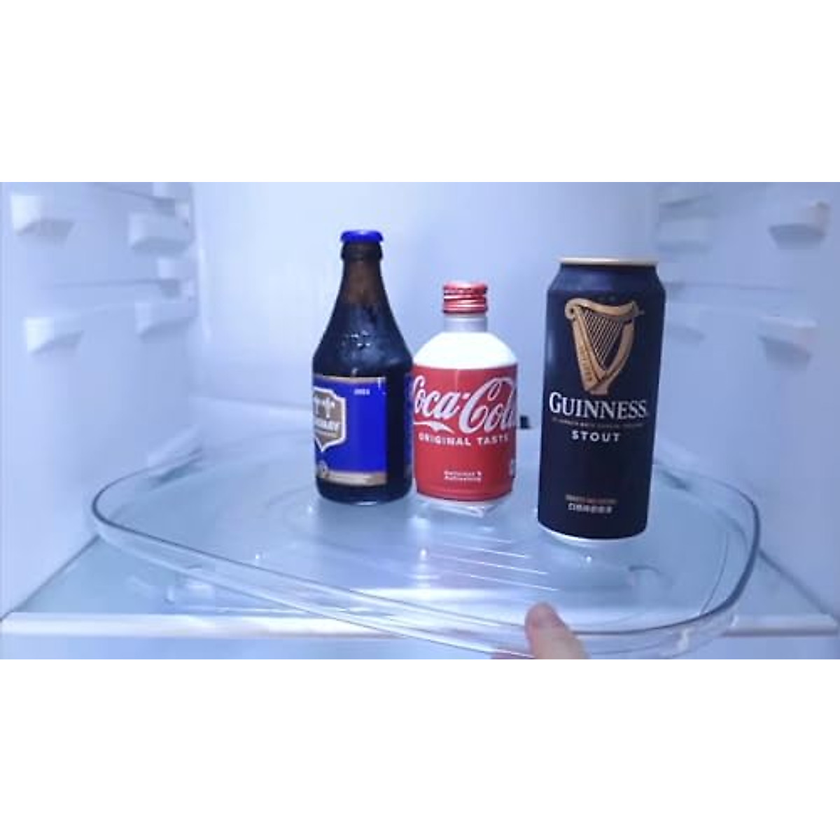 UPOGA Large Lazy Susan Rotating Turntable Organizer - for Kitchen, Pantry, Cabinet, Dining Table, Fridge, Countertop，Vanity - Spinning Food Storage Container for Spices, Condiments- Clear,15.9"x11.8"