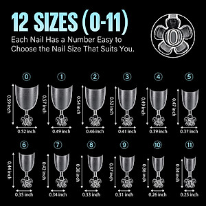 TOMICCA Short Oval Nail Tips, 240Pcs Acrylic Full Matte Nail Tips, 12 Sizes No C Curve Fake Half Cover Nail Tips for Nail Extension Salon Home DIY