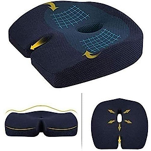 QINERSAW Seat Cushion Pillow for Office Chair, Memory Foam Firm Coccyx Pad, U Shaped Ergonomic Memory Foam Cushion for Office Chairs, Car Seats or Dining Chairs