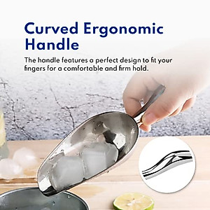 New Star Foodservice 1028539 Stainless Steel Bar Ice Flour Utility Scoop, 24-Ounce