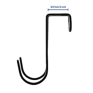 Dewell Multi-Use Over Cabinet Hook, 5 Pack, Stainless Steel, Over Door Double Hook for Drawer Cabinet, Closet, Fence, Kitchen and Bathroom, Black