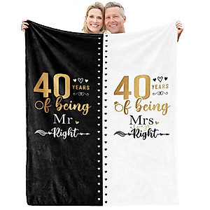 50th Wedding Anniversary for Couples Golden 50th Anniversary for Parents 50 Years of Being Mr. Right Mrs. Always Right Gift Wedding Anniversary Blanket Gifts for Husband Wife Parents Grandparents