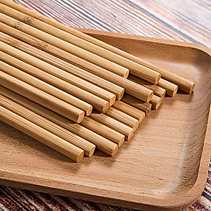Chopsticks Reusable Chinese Natural Bamboo Chopsticks 9.8"/25cm Long Lightweight Wood Chopstick Set For Restaurant Eating Cooking -10 Pairs gift Sets Dishwasher Safe Japaness Style
