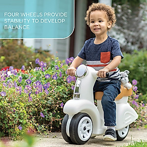Step2 Ride Along Scooter for Kids, Foot-to-Floor Ride On Toy, Stylish Adventure on Four Wheels, Toddler Ages 1.5 - 4 Years Old, White