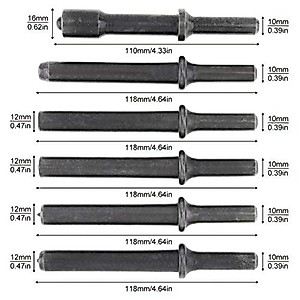 7 Pcs Air Hammer Rivet Bit Set, Dele 0.401 Shank Smoothing Pneumatic Air Rivet Hammer Tools Kit With Spring